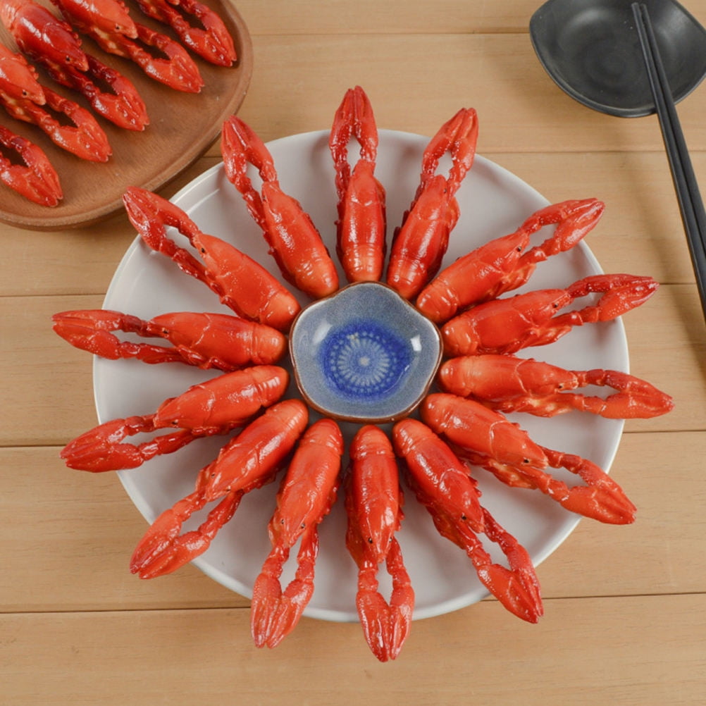 Raindrops Realistic Orange PVC Fake Lobster Figurine for Kids Play and ...