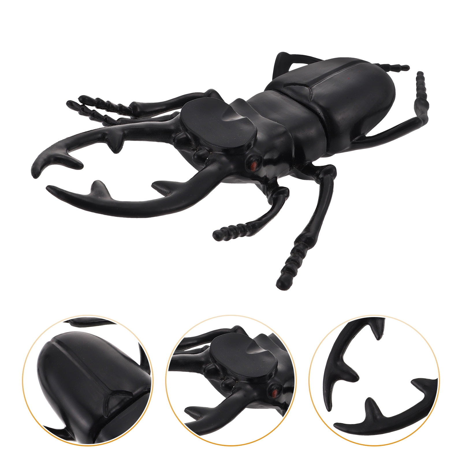 Raindrops Insect Models Realistic Beetle Figure Decoration Black 1Pack ...