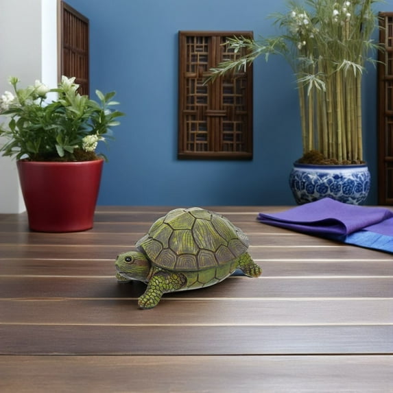 Raindrops Realistic Turtle Storage Box with Lock for Outdoor Key Hider ...
