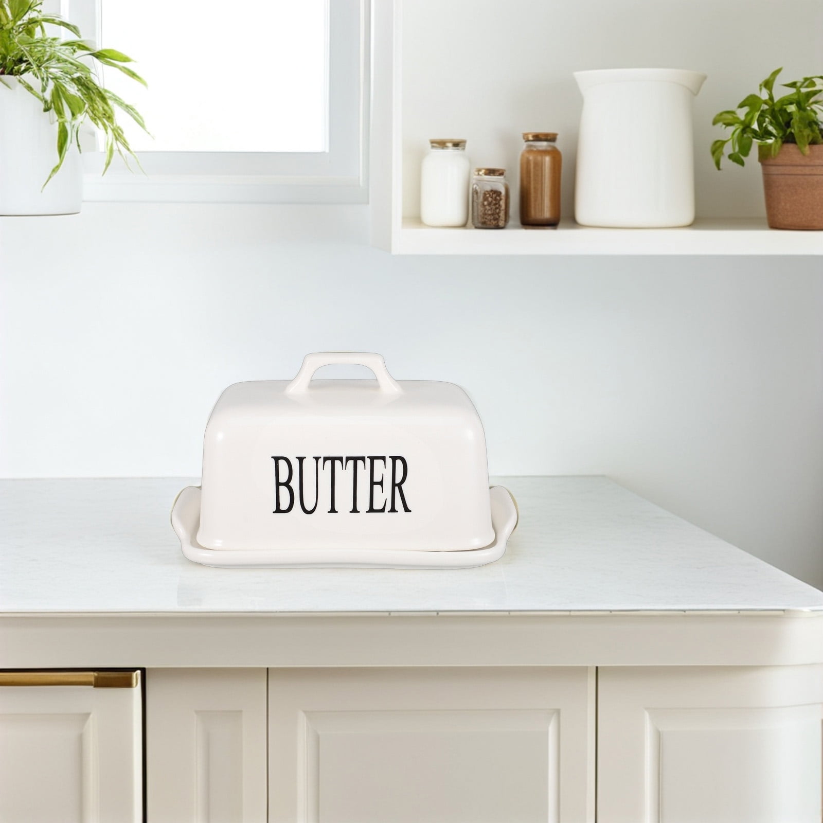 Raindrops Rectangular Butter Dish with Lid Cutter White Cheese Butter ...