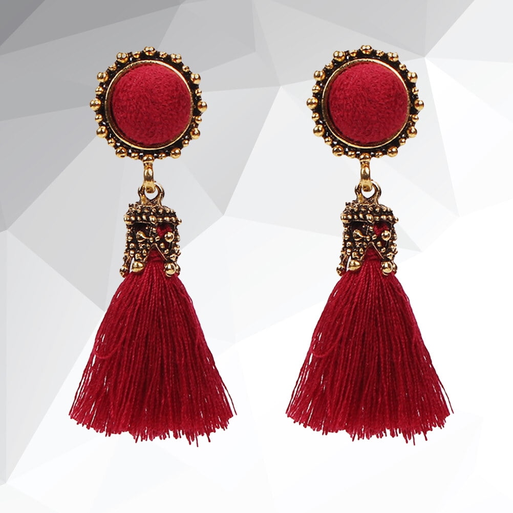 Raindrops Red Alloy Tassel Earrings for Women Lightweight and Durable ...