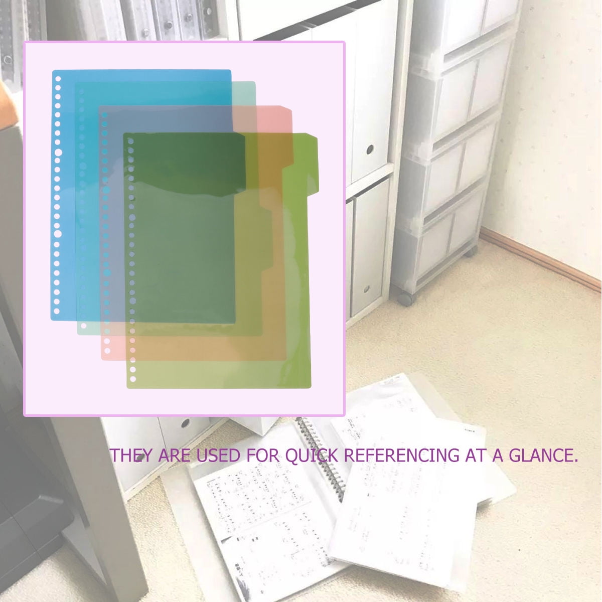 Raindrops Red PP Insertable Page Dividers for Notebook Organization ...