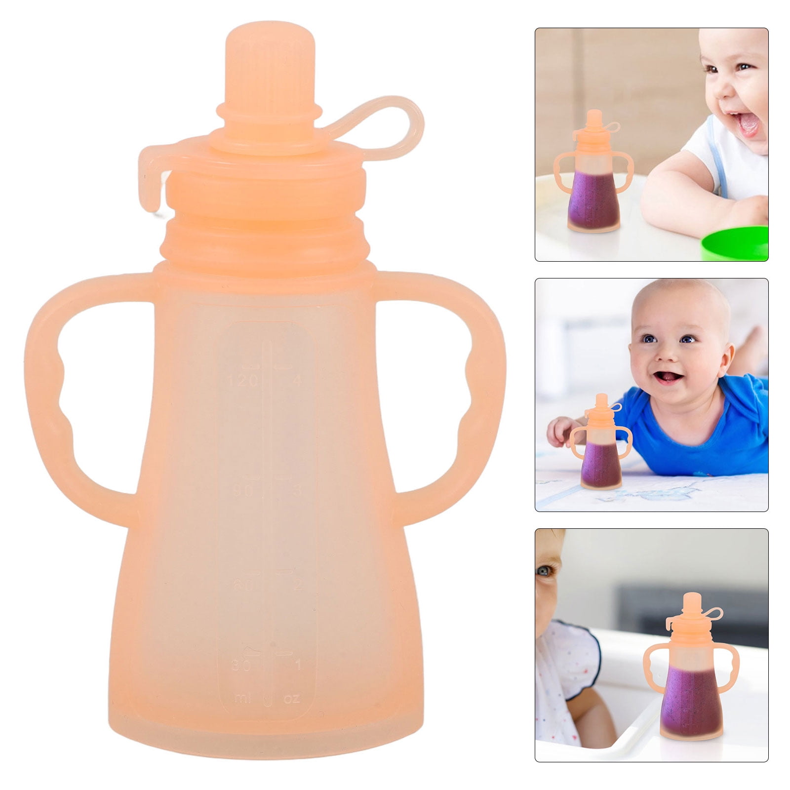 Raindrops Refillable Silicone Baby Food Pouches Squeeze Pouch Holder No ...