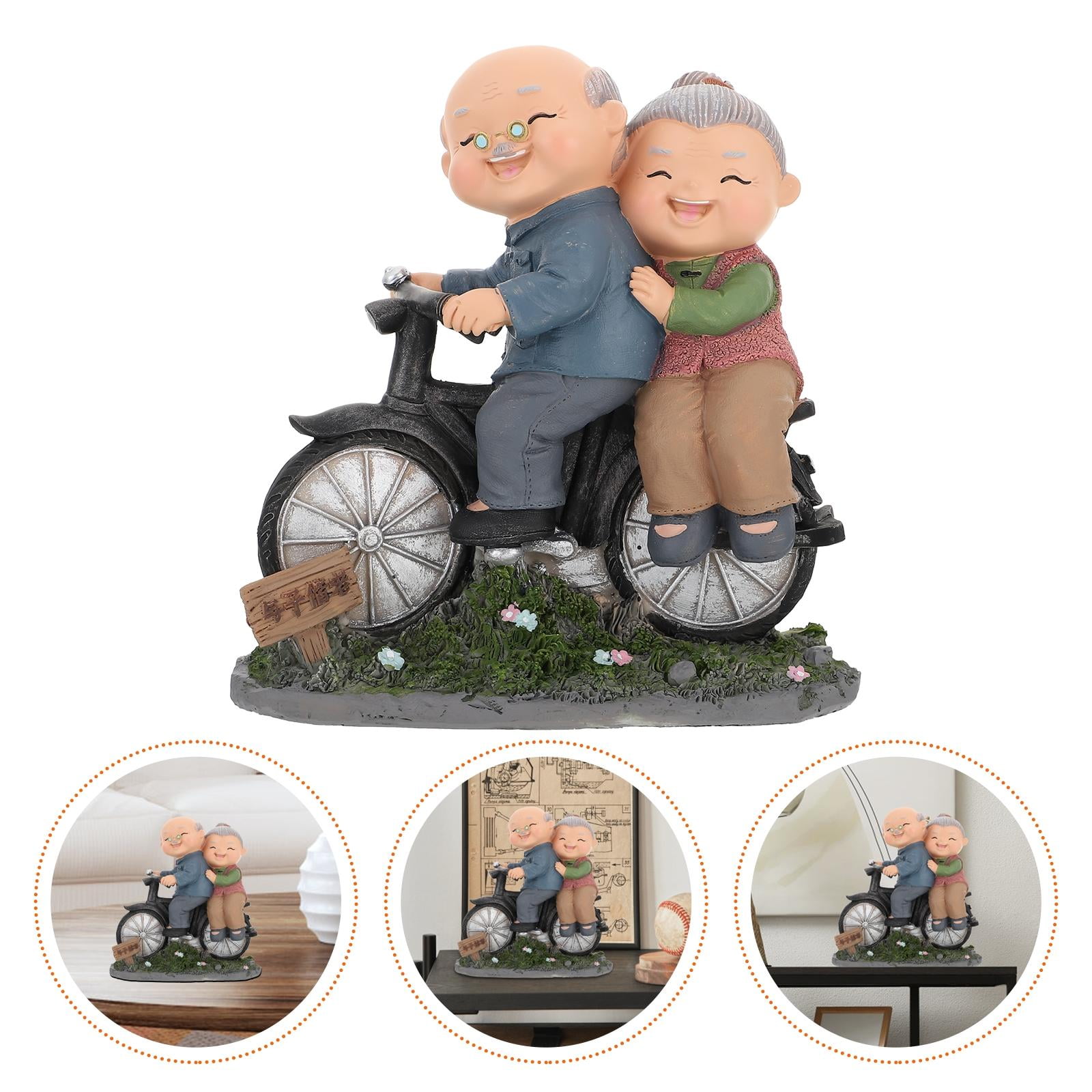 Raindrops Resin Craft Figurines Romantic Couple Statues Husband Figure ...