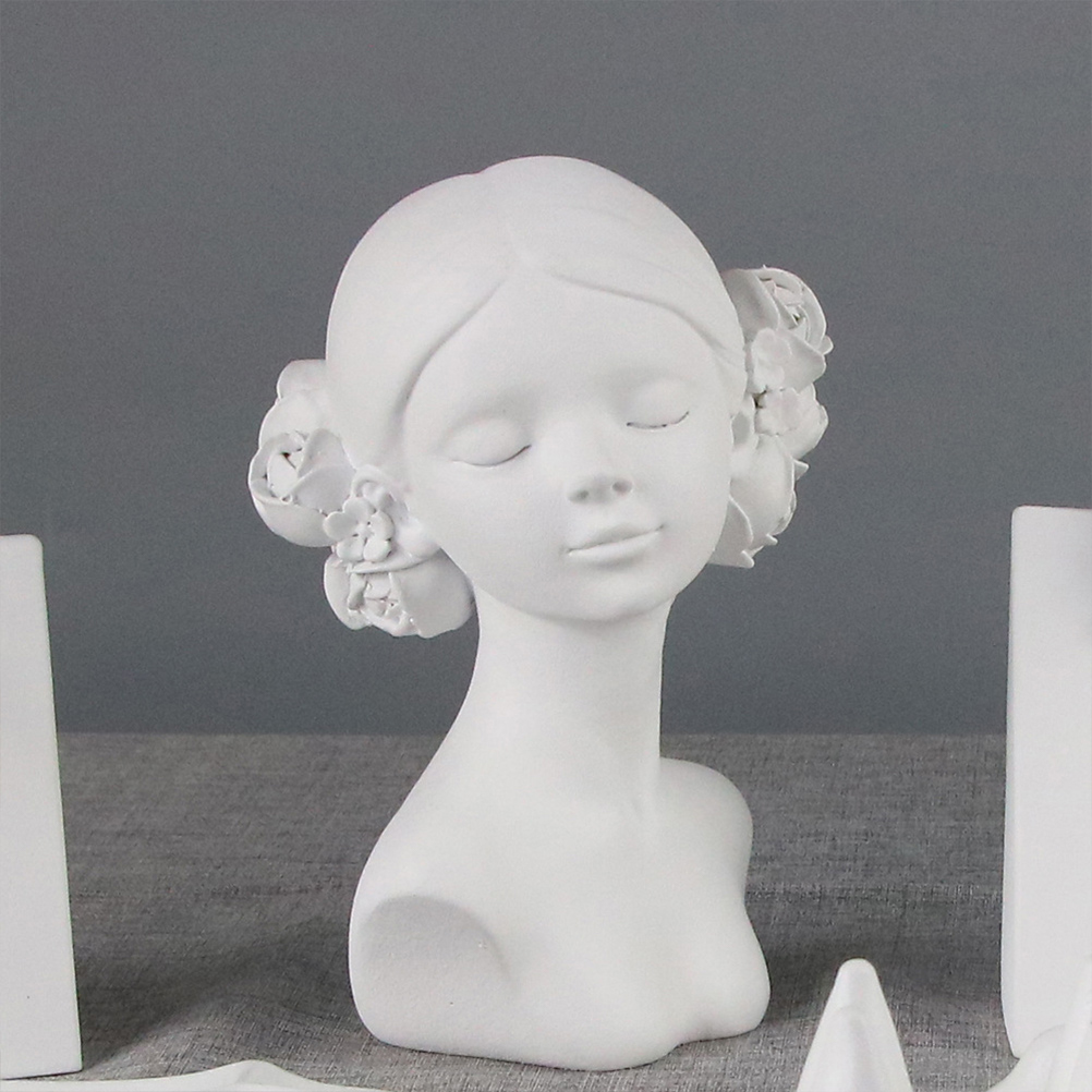 Raindrops Resin Girl Statue Nordic Style Bust Girl Statue Jewelry ...