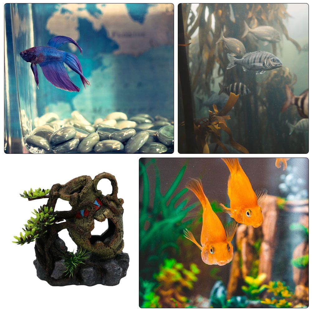 Raindrops Resin Hideout House Fish Tank Landscaping Bowl Aquarium ...