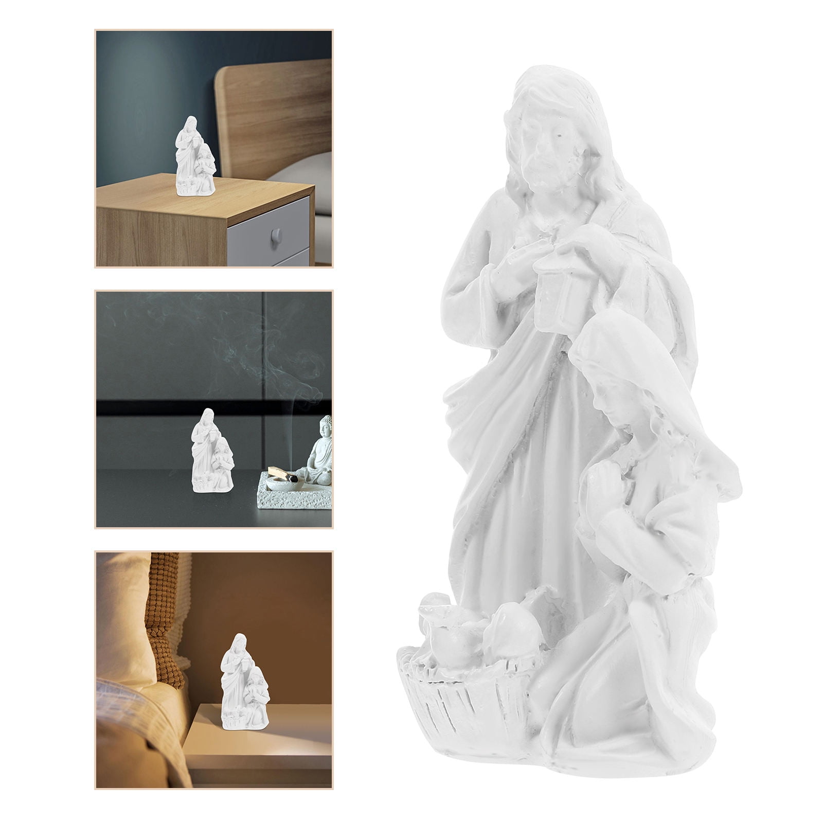 Raindrops Resin Jesus Figurine Desktop Baby Jesus Decor Miniature Jesus ...