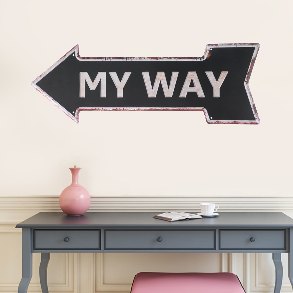 Raindrops Retro Decorative Signboard Arrow Direction Indicator Tag for ...