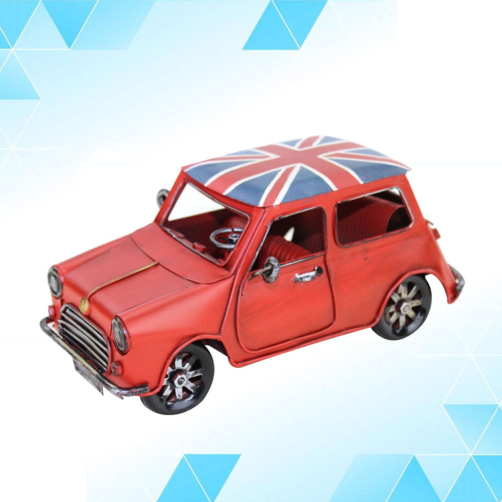 Raindrops Retro Mini Car Model for Home Decor Made of Tinplate in Red ...