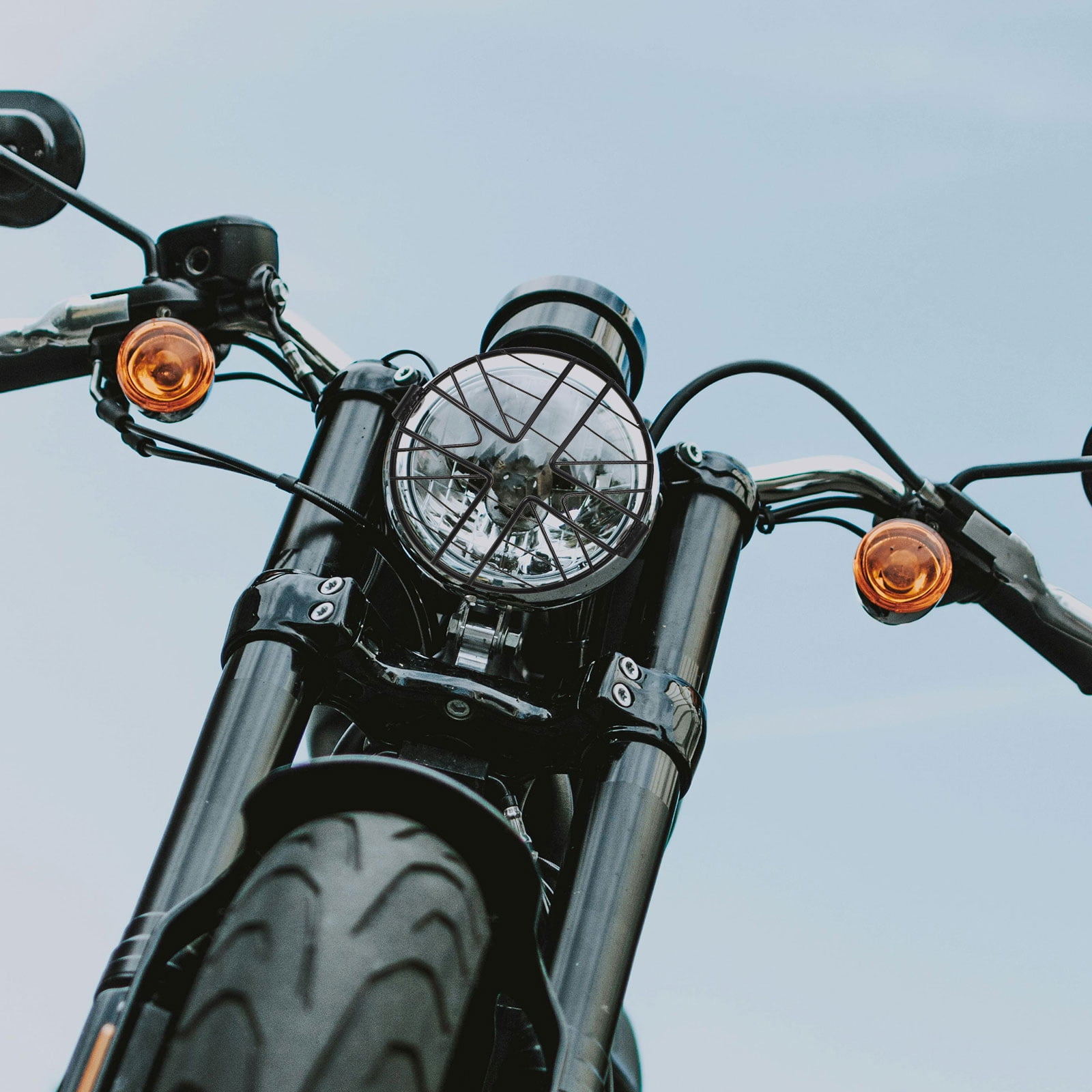 Raindrops Retro Motorcycle Headlight Mesh Grill Protector Guard ...