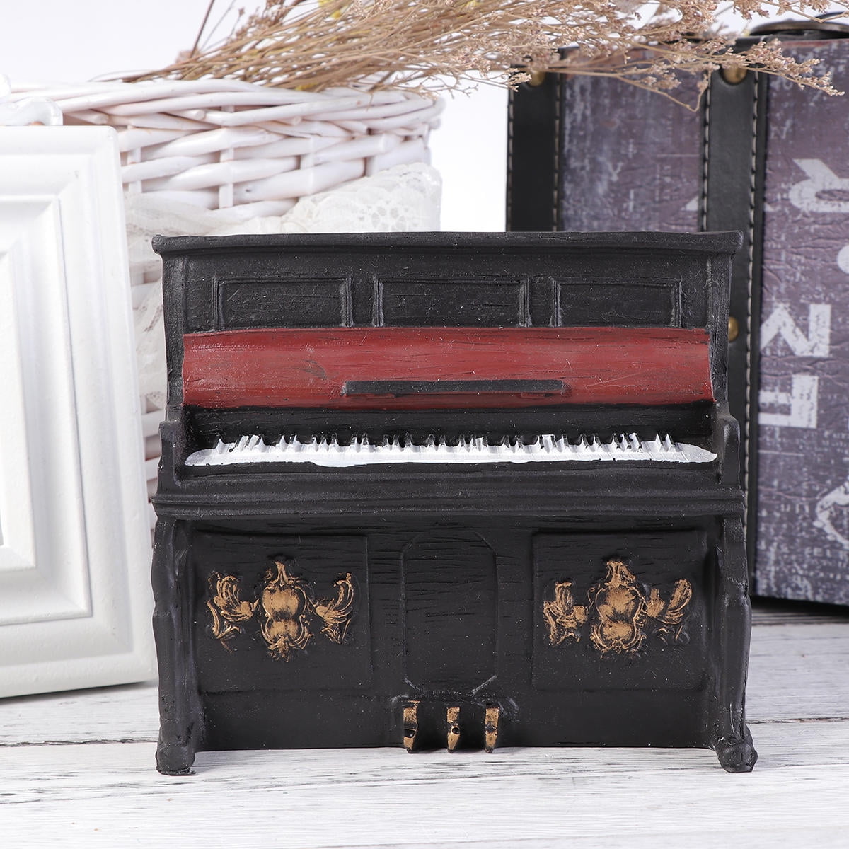 Raindrops Retro Piano Model Office Table Top Decor Decoration Vintage ...