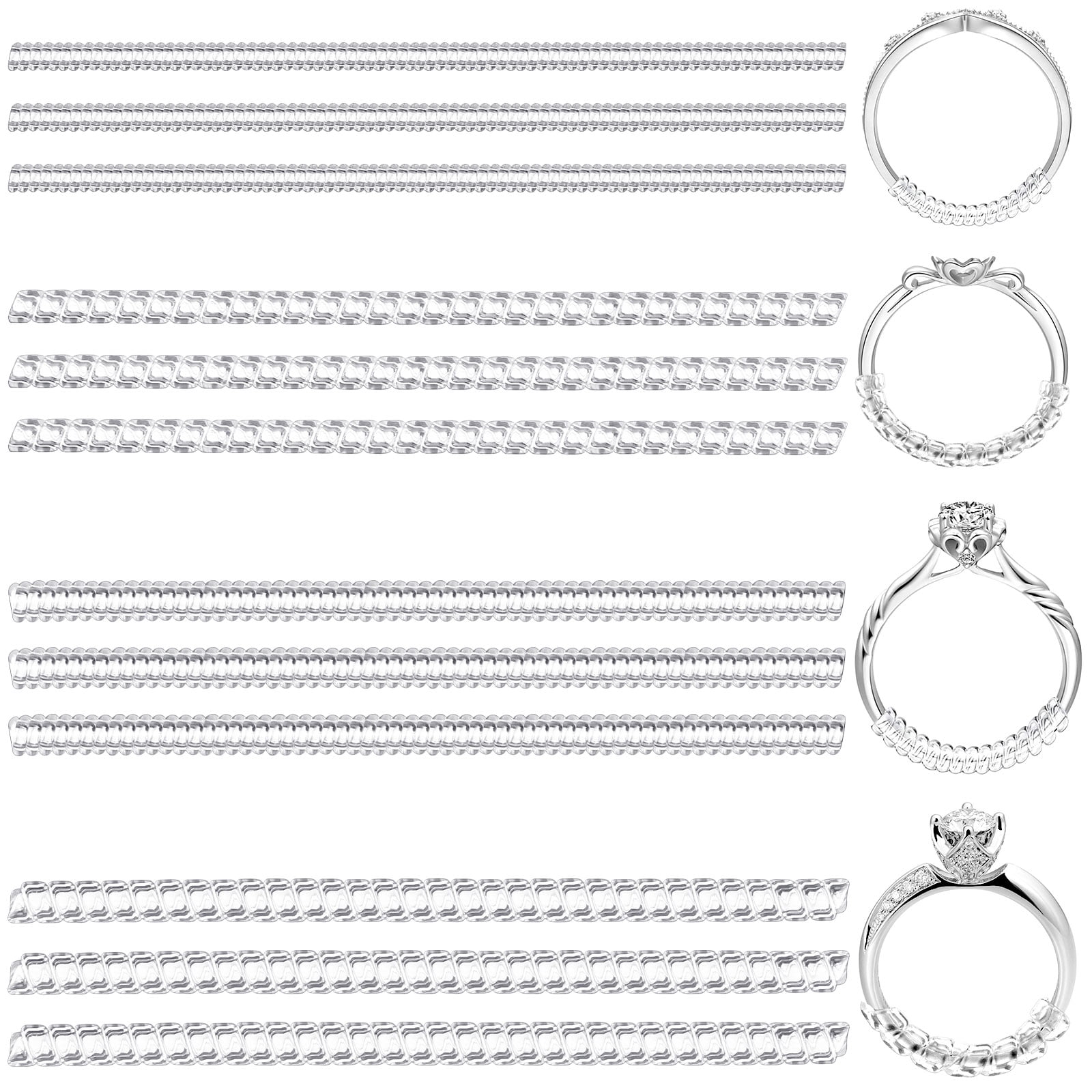 Raindrops Ring Size Adjuster for Wide Bands Made of Plastic in Silver ...