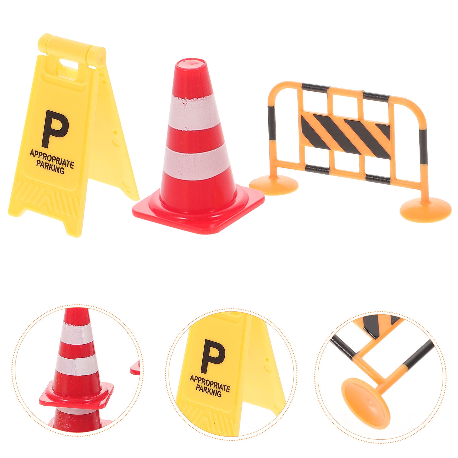 Raindrops Road Toddlers Traffic Sign Toy Simulation Roadblock Kit Child ...