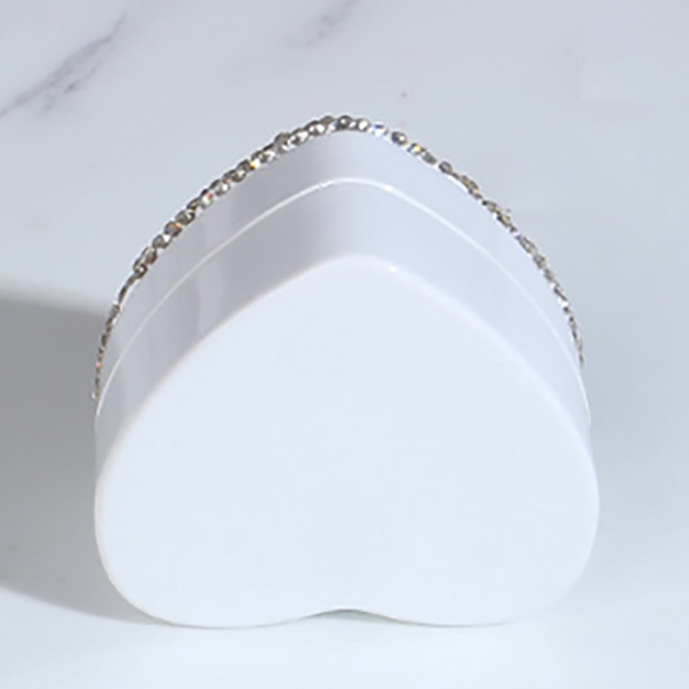 Raindrops Romantic Heart Shaped Rhinestone Jewelry Box with Velvet ...