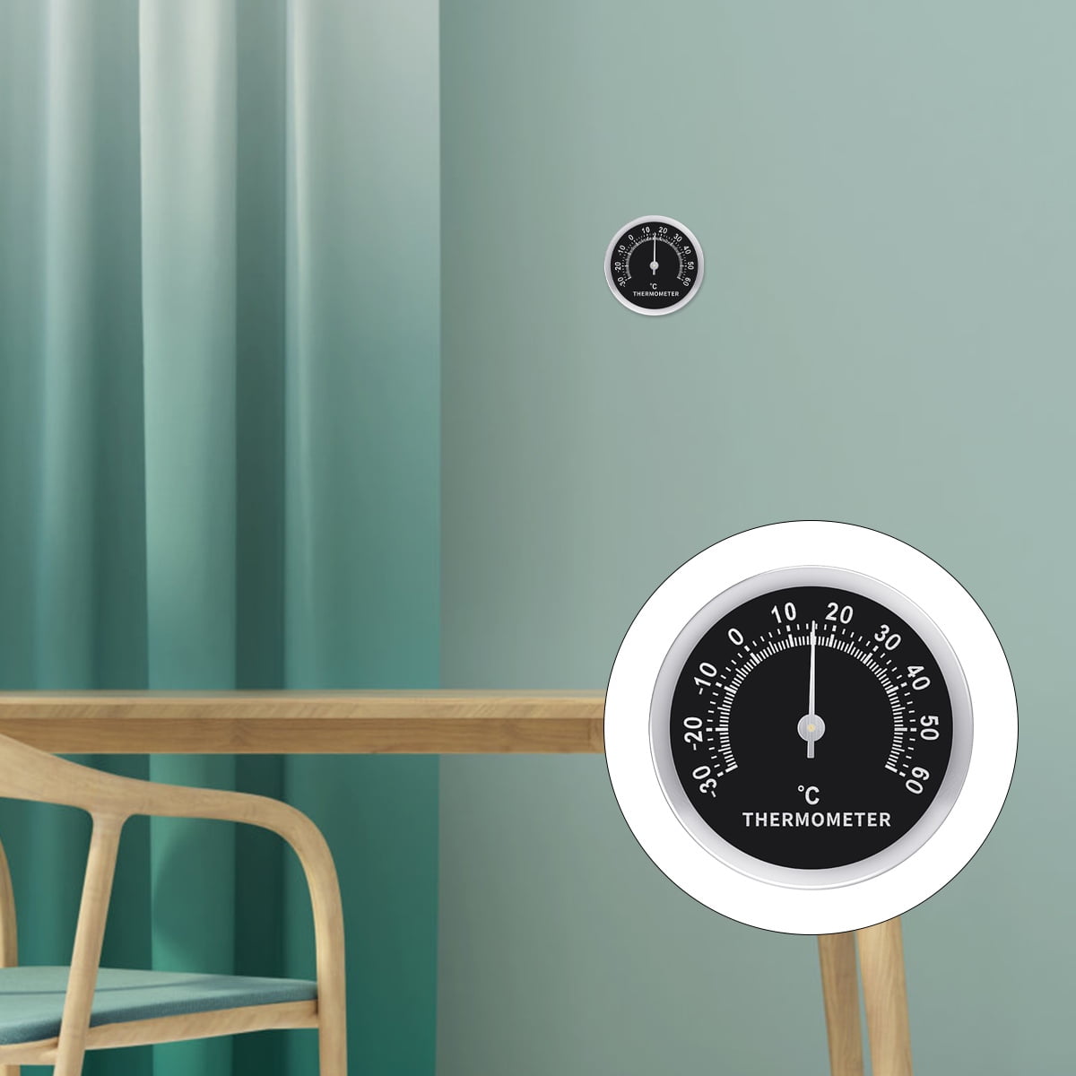 Raindrops Indoor Thermometers Digital Temperature Gauge Black ABS 1Set ...