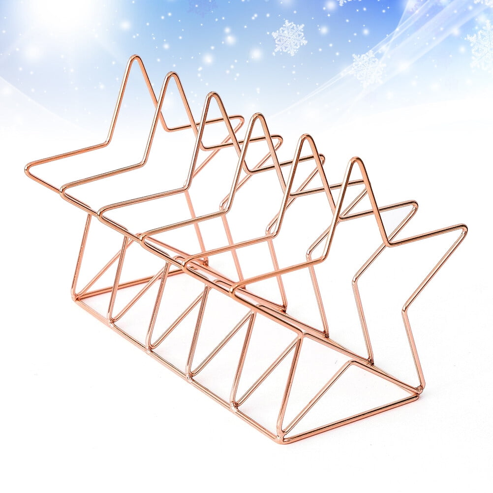 Raindrops Rose Gold Star Shaped Iron Book Shelf for Holding Books and ...