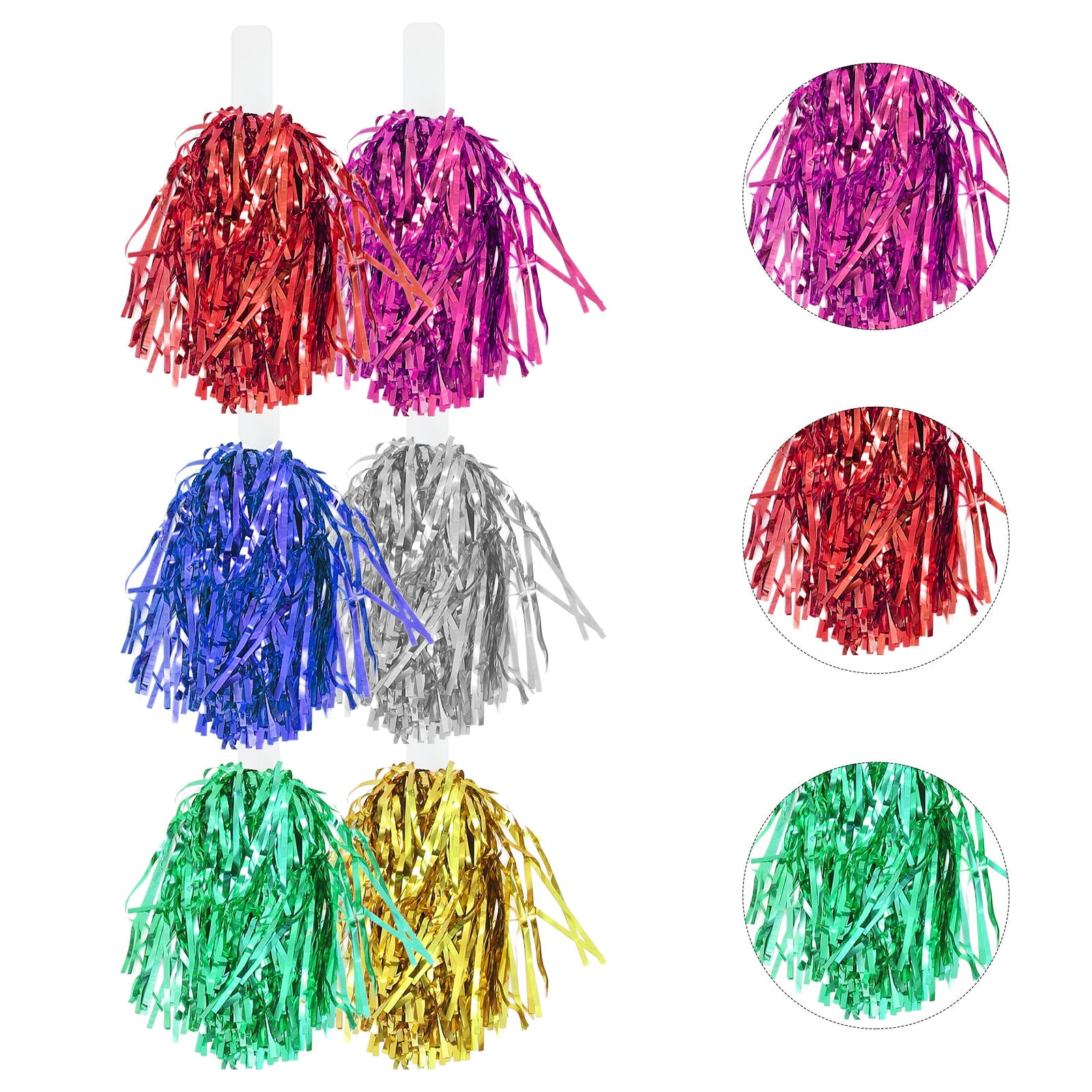 Raindrops Rose Red 12Pcs Round Cheering Poms with Handle Design for ...