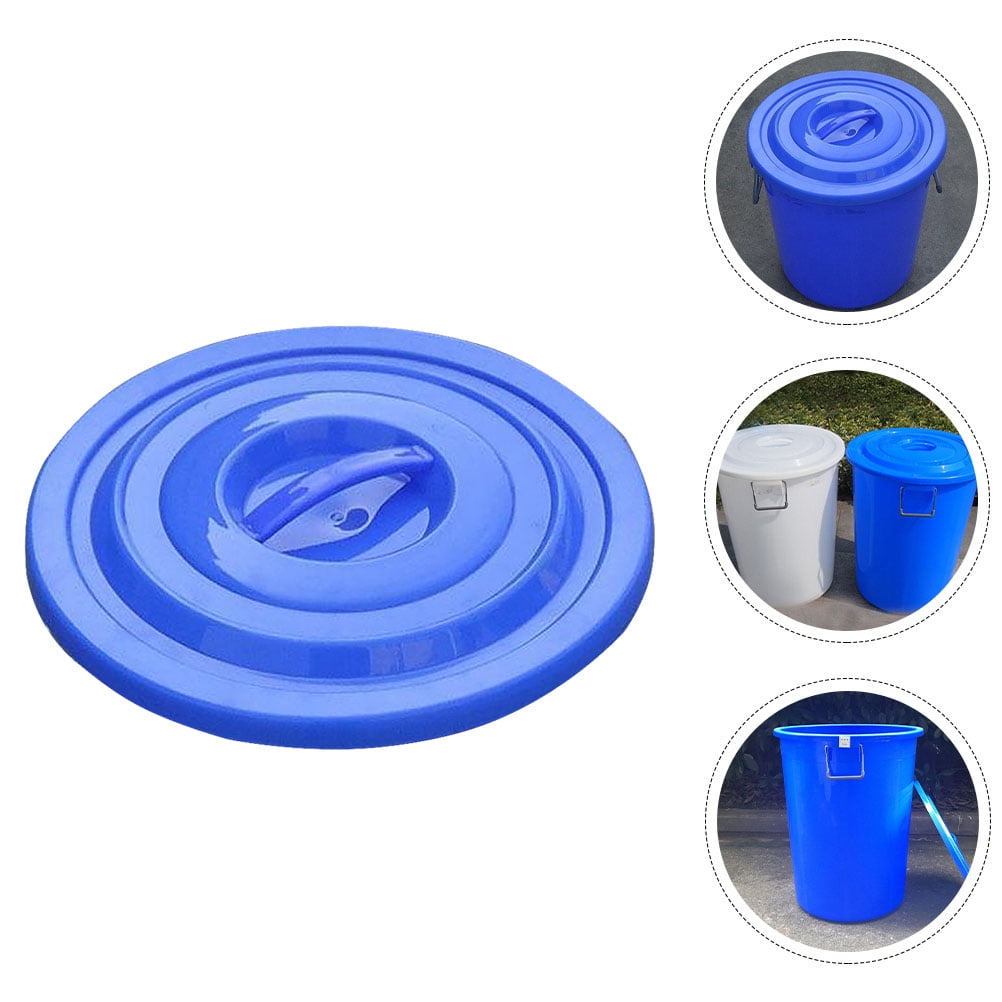 Raindrops Round Trash Can Protector 40.3x15.9in Blue Plastic ...