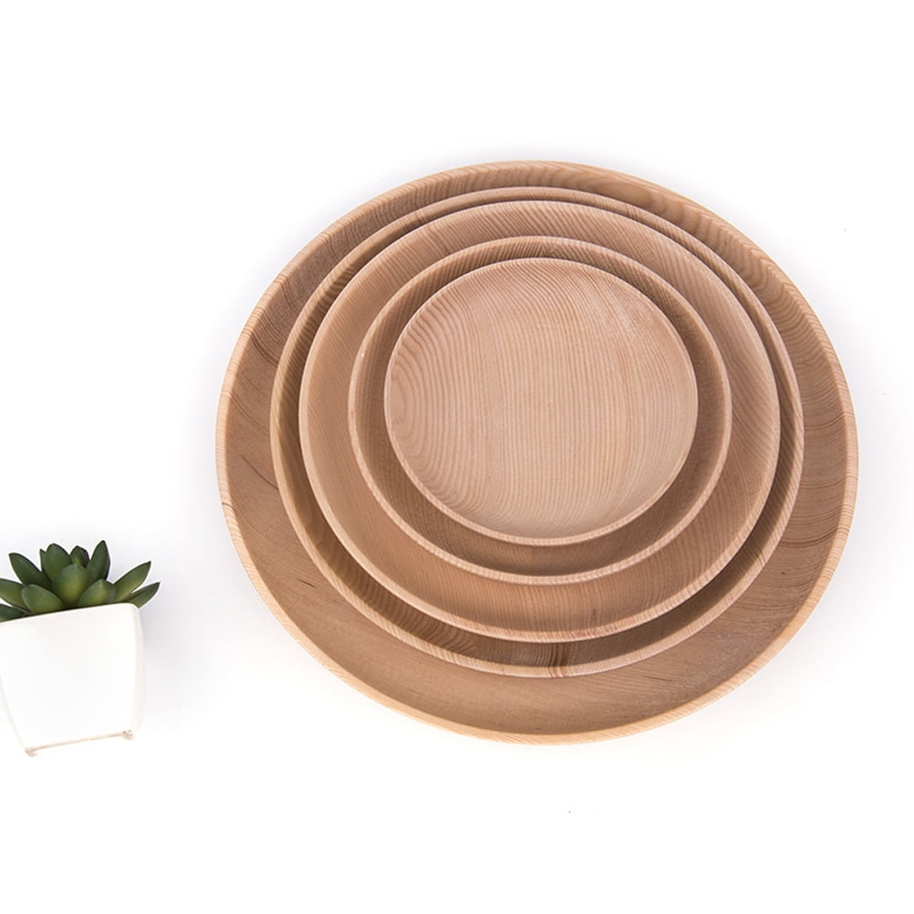 Raindrops Round Wooden Dinner Plates Ecofriendly Delicate Dinnerware ...