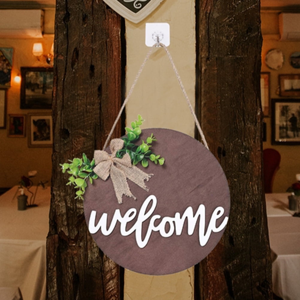 Raindrops Rustic Welcome Sign For Front Door 30cm Wooden Hanging Plaque ...