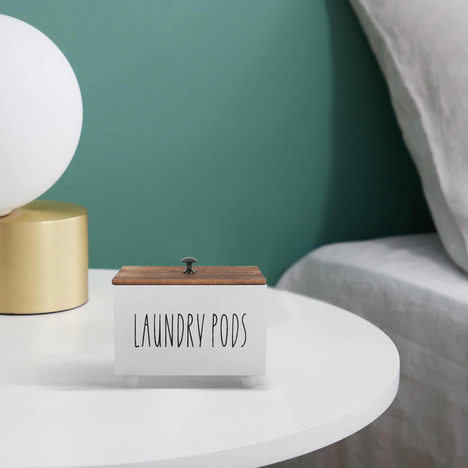 Raindrops Rustic Wood Laundry Pod Container Laundry Room Organization ...