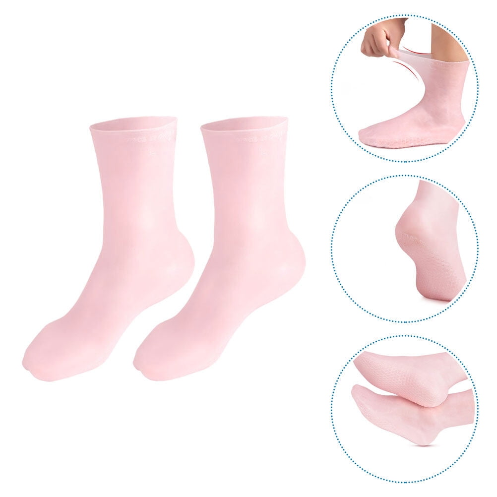 Raindrops Moisturizing Socks for Women Pink SEBS Material Hydrating ...