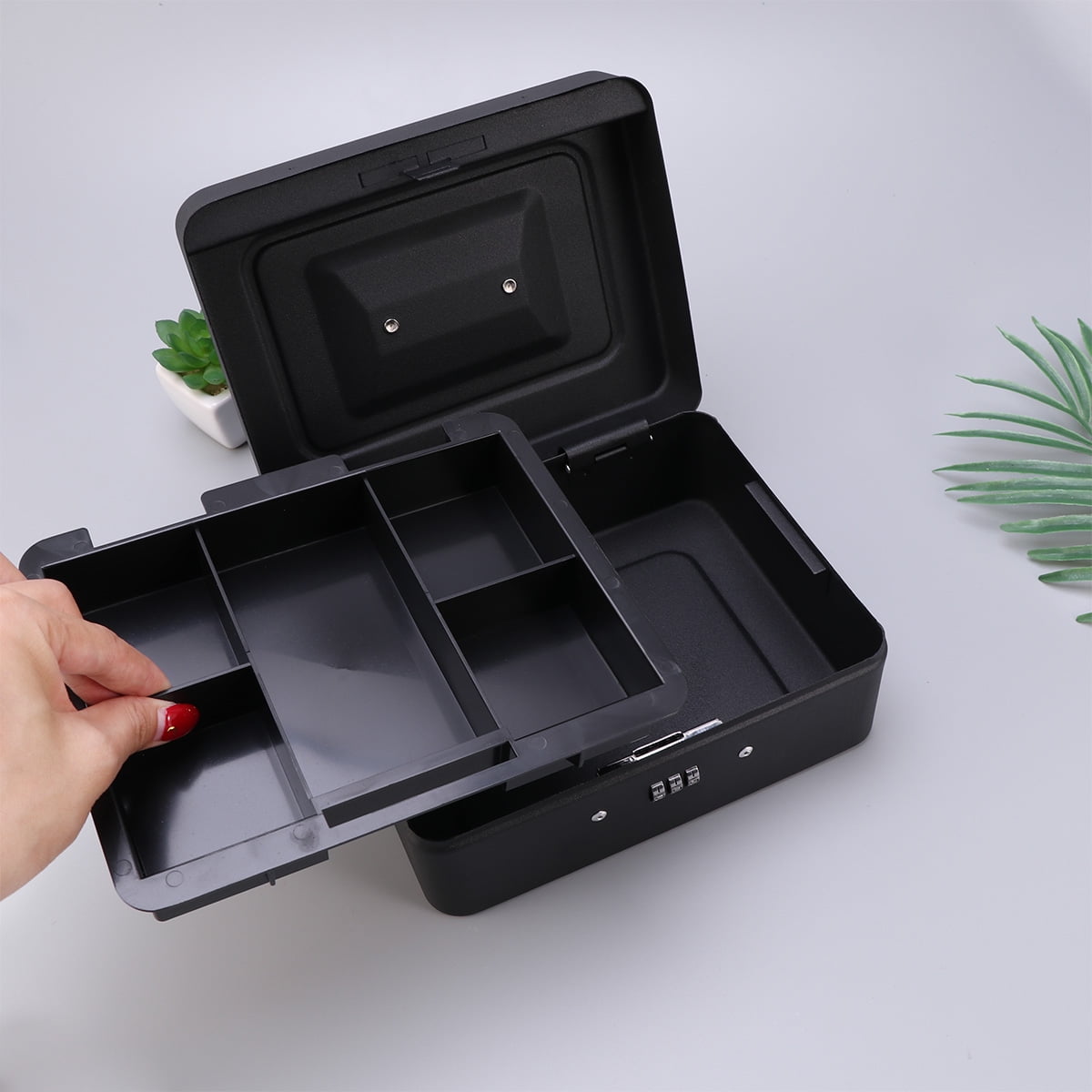 Raindrops Safety Box for Money 1Pcs Metal Cashier Box with Upgraded ...