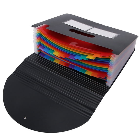 Raindrops School Use 1Set Black Plastic Accordion File Folder Document ...