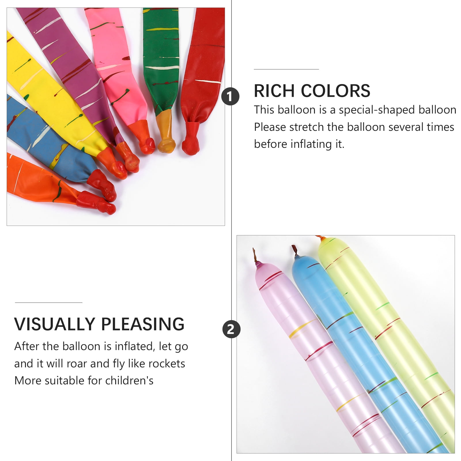 Raindrops Screaming Balloons with Whistle Noise & Straws for Outdoor ...