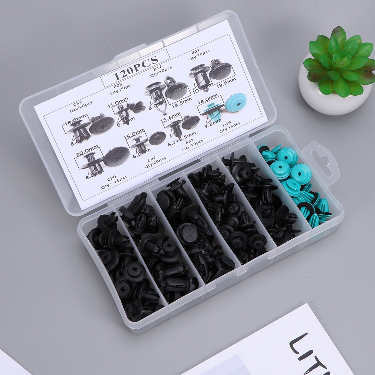 Raindrops Screw Clip Lining for Car Use Assorted Color Plastic Buckle ...