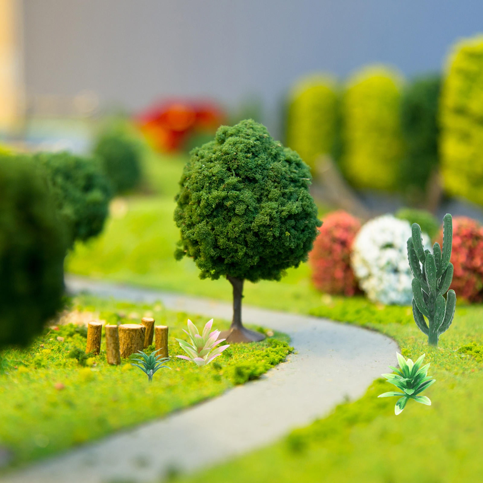 Raindrops 18-Piece Mini Plastic Trees Set for Model Landscape ...