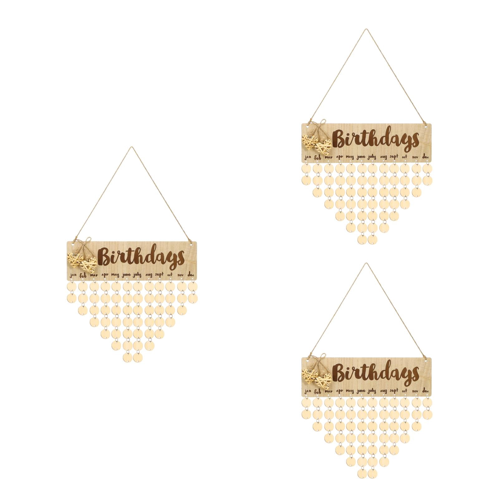 Raindrops Set of 3 Family Birthday Board Tags Large Hanging Calendar ...