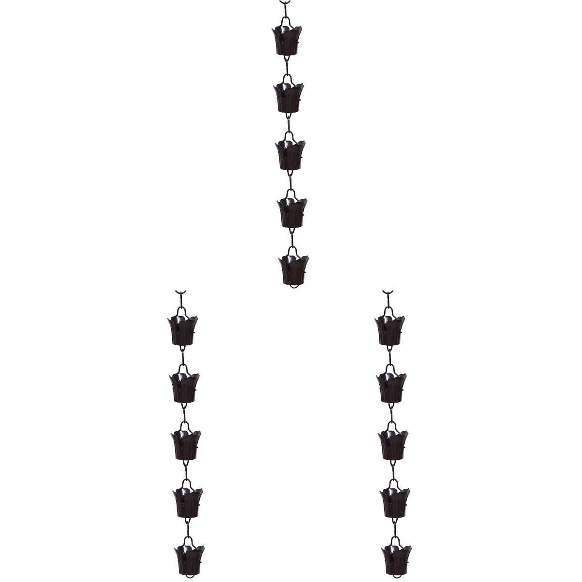 Raindrops Set of 3 Villa Roof Gutter Big Petal Rain Chain Patio Rain ...