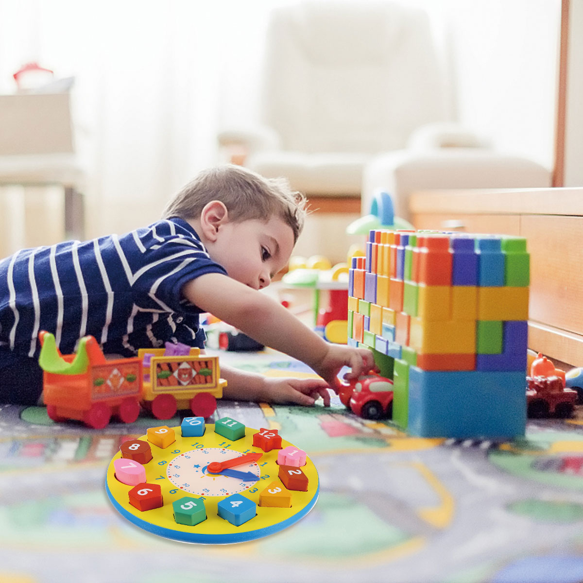 Raindrops Shape Number Clock Toy for Kids Made of Synthetic Material ...