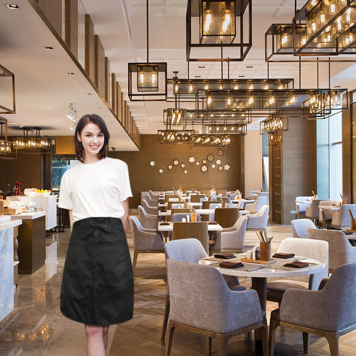 Raindrops Short Server Apron 1Pack With Pockets For Waiters And ...