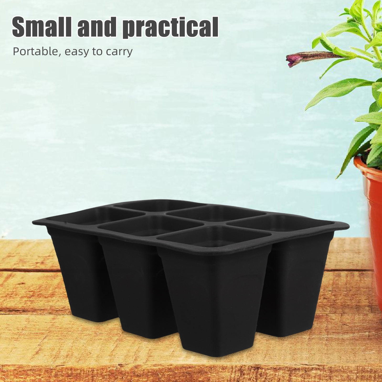 Raindrops Silicone Planting Starter Tray 6 Hole Plant Growth Reusable ...