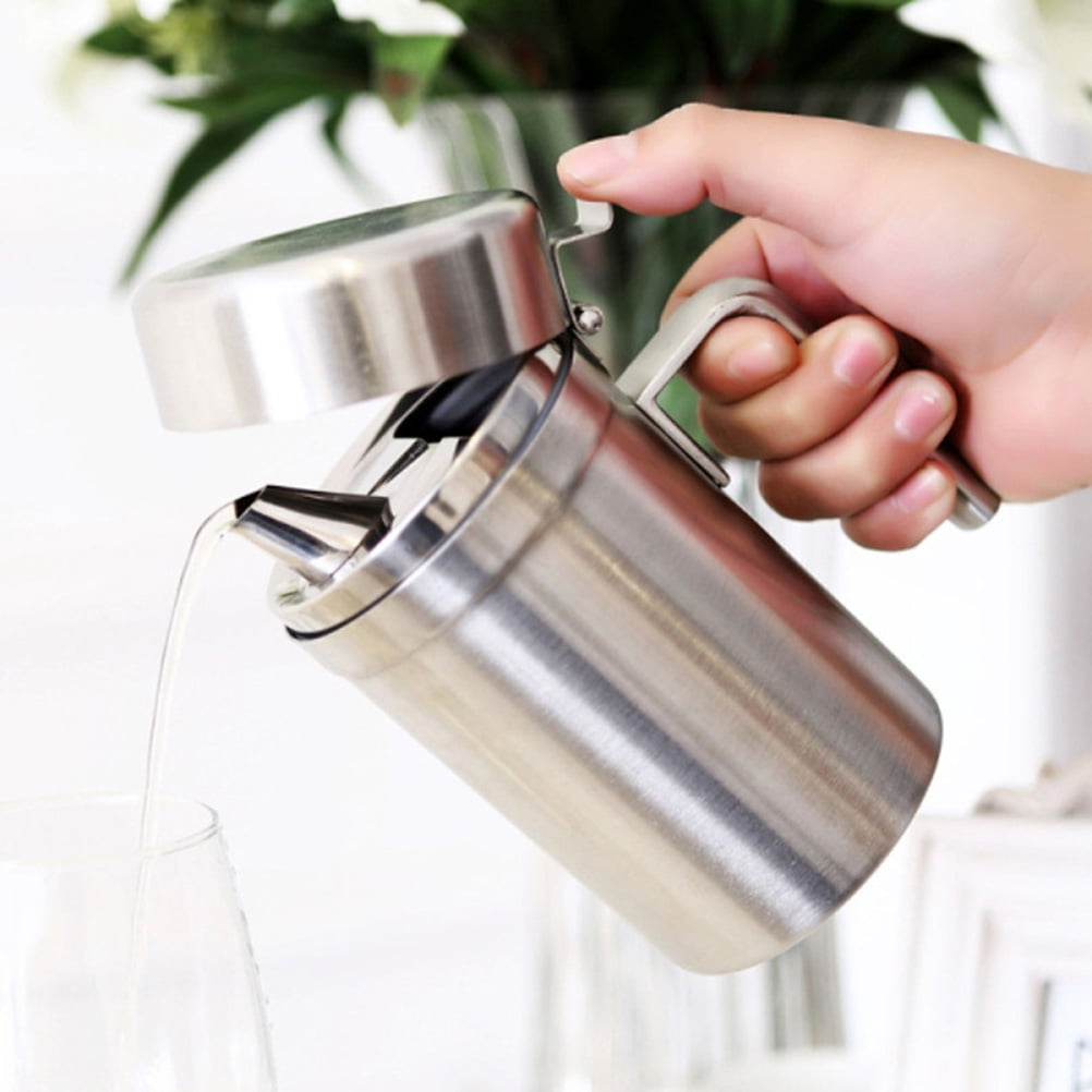 Raindrops Silver Oil Pot Anti-Drip Cooking Oil Storage Container for ...