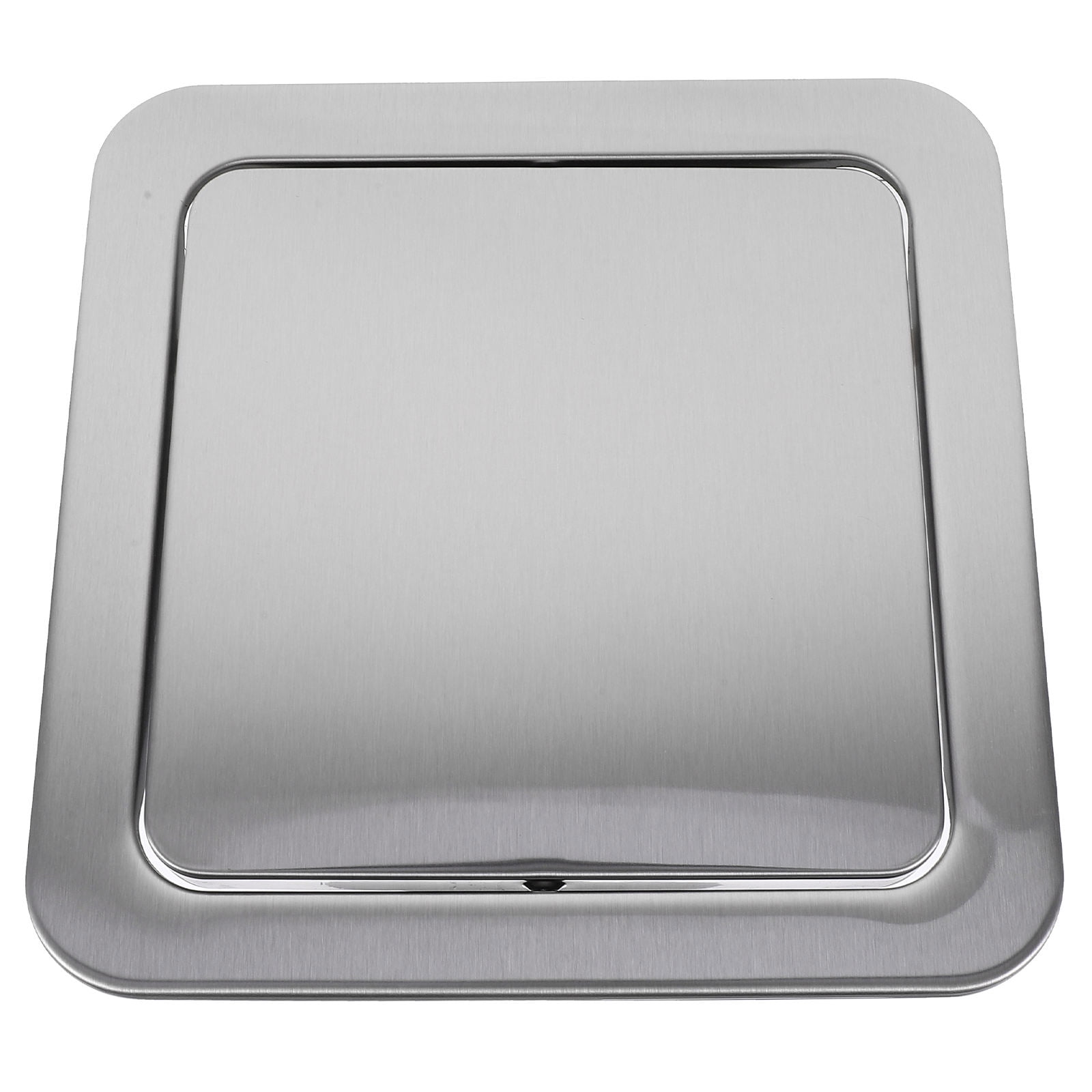 Raindrops Silver Stainless Steel Recessed Trash Can Lid for Kitchen ...