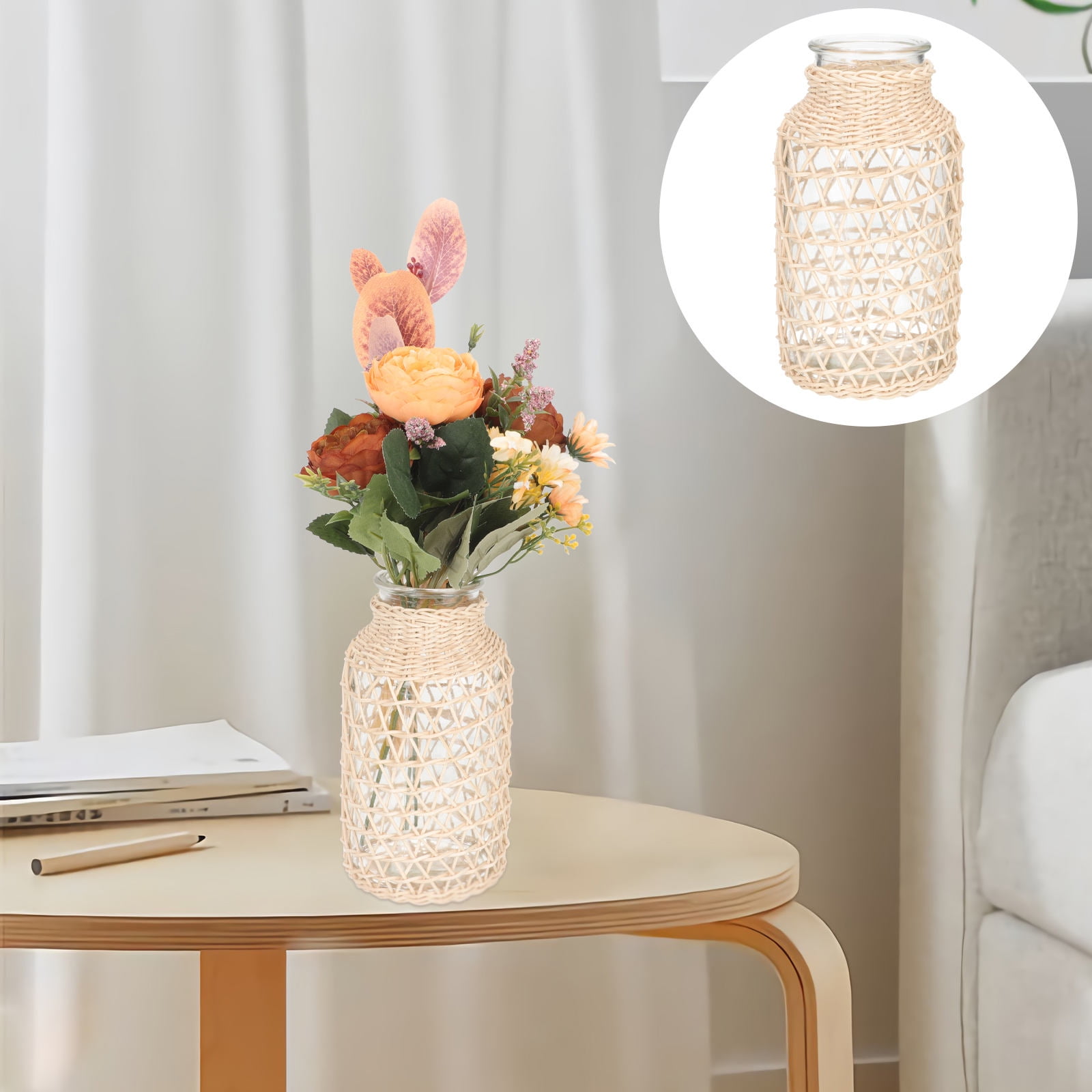 Raindrops Vintage Decor Vase Glass Triangular 1Set 6.7X3.1X3.1in ...