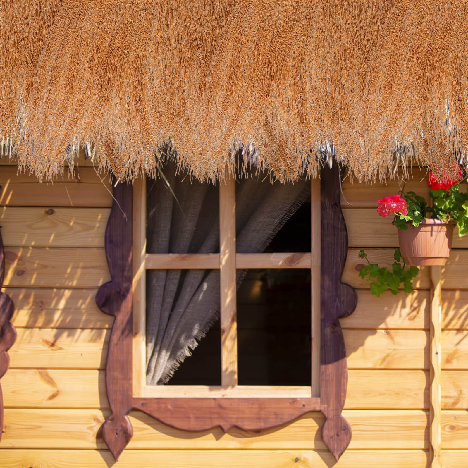 Raindrops Simulation Thatch Cover Lifelike Straw Roof Outdoor Garden ...