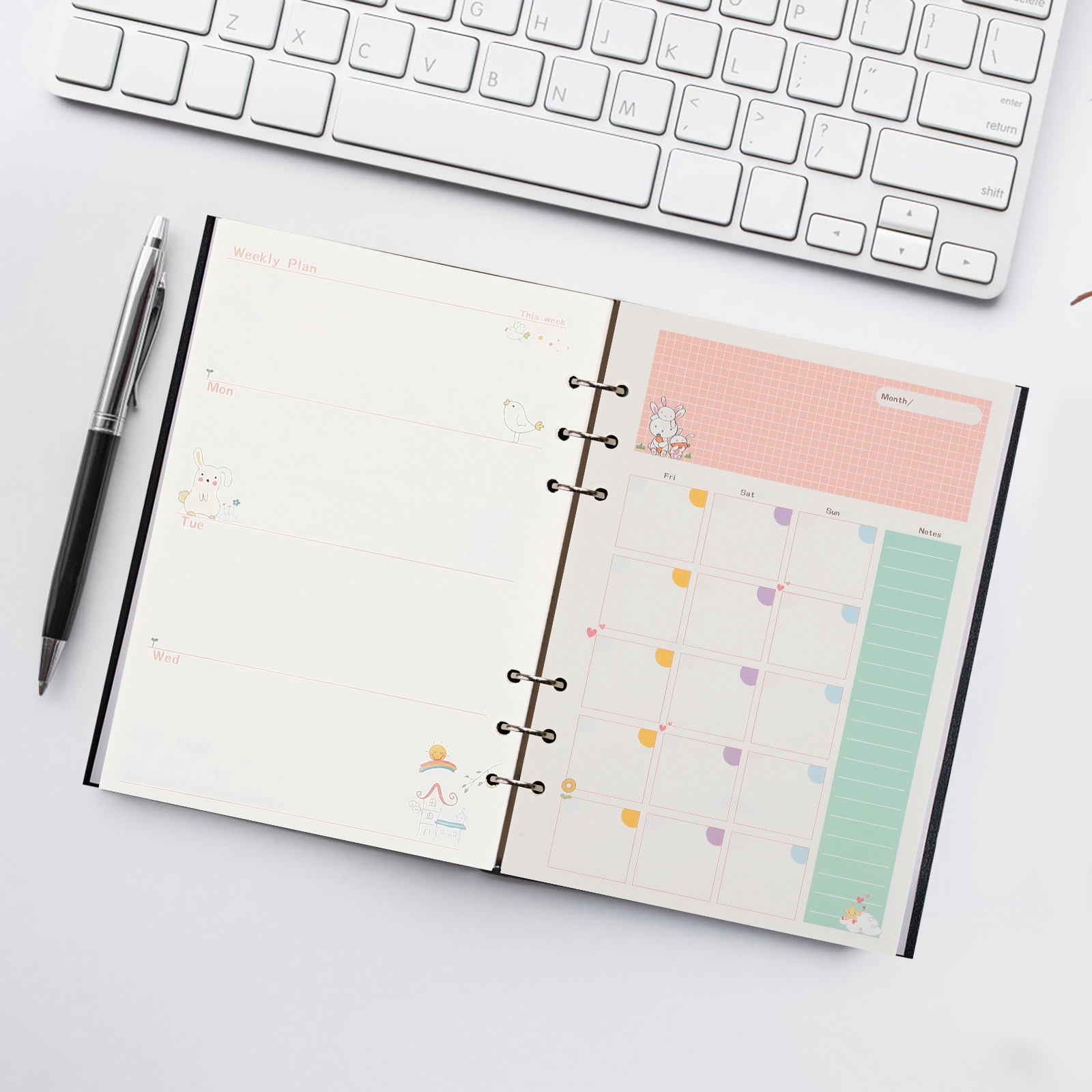 Raindrops Six Holes Loose Leaf Papers for Students Assorted Color ...