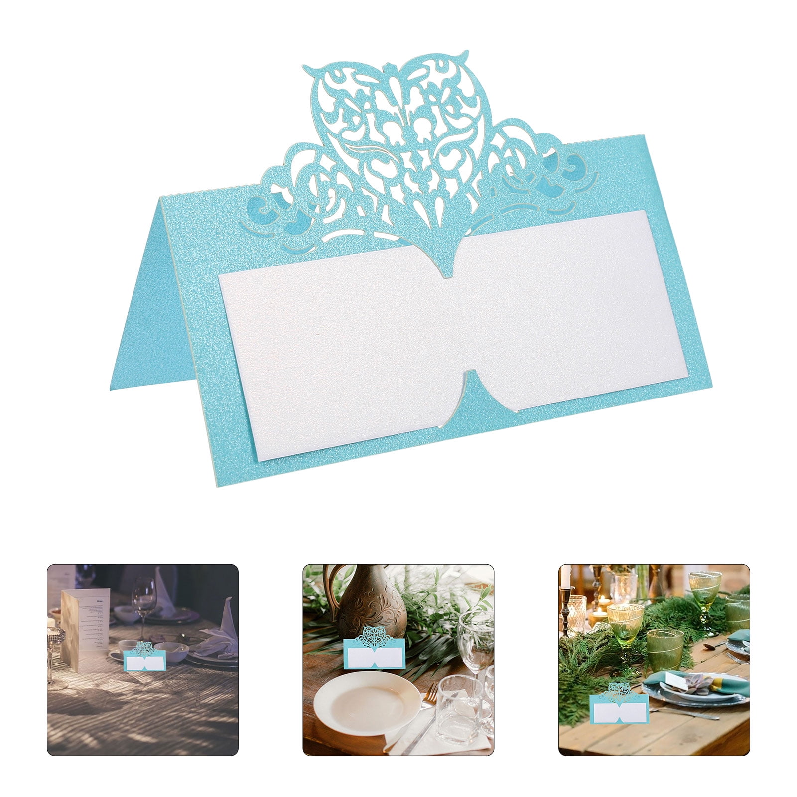 Raindrops Place Card Iridescent Paper 50Pcs 3.9In Heart-Shaped Vintage ...