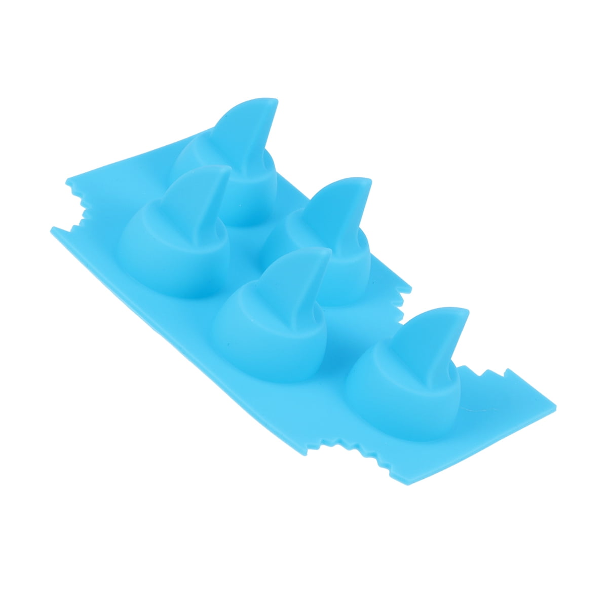 Raindrops Skyblue Silicone Shark Fin Ice Cube Tray for Easy Stackable ...