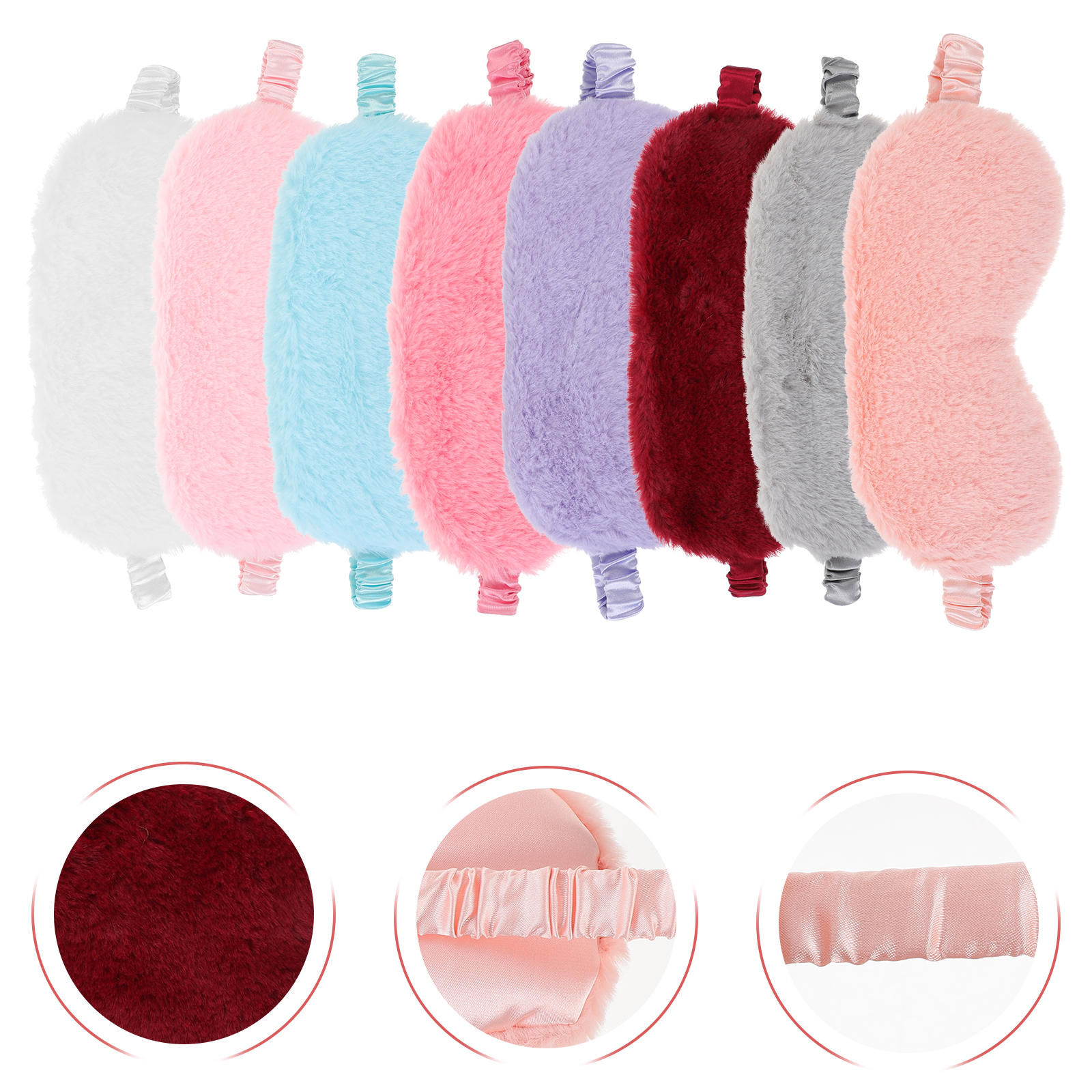 Raindrops Sleeping Eye Mask Men 8Pcs Plush Material Furry Design ...