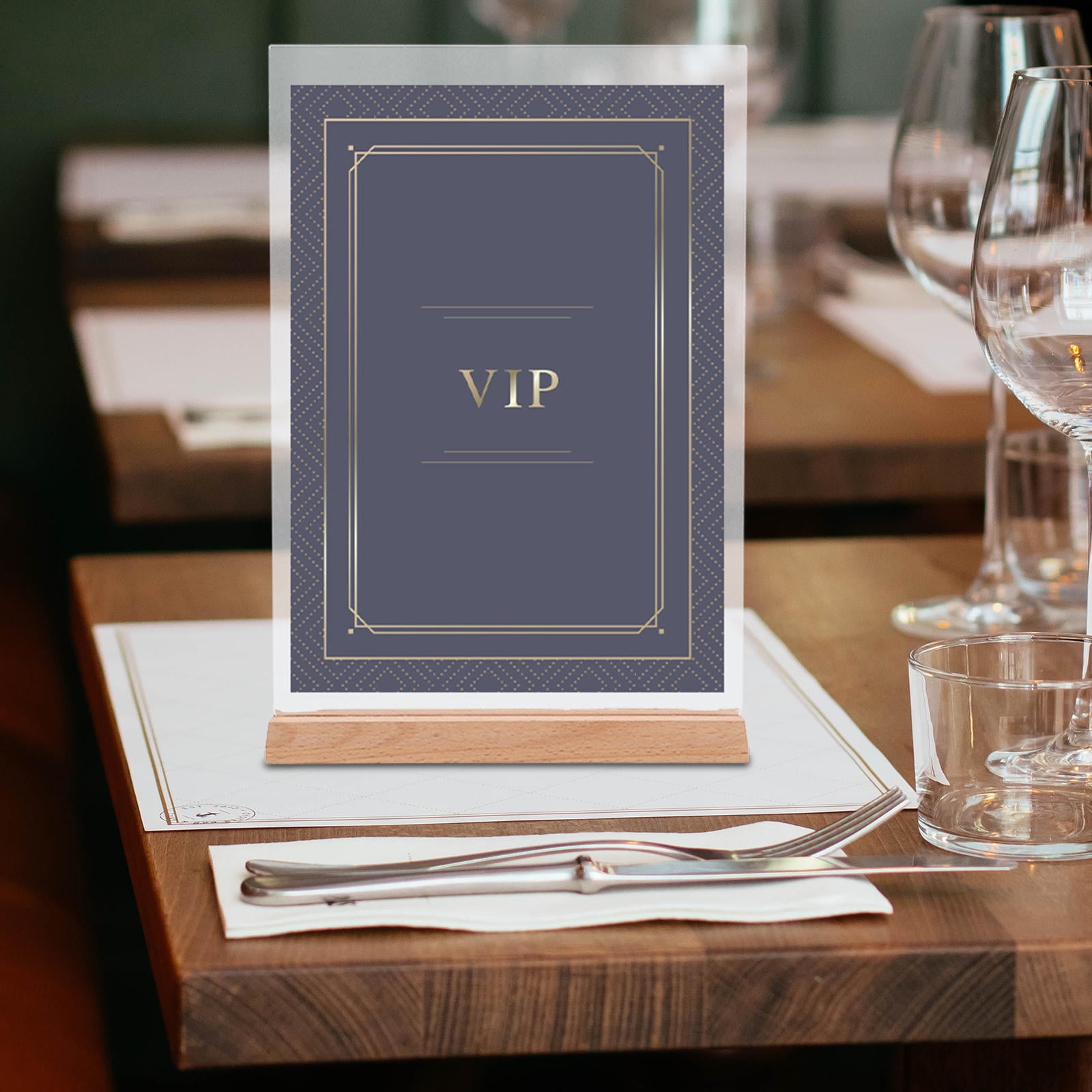 Raindrops Small Acrylic Sign Holder With Wood Base 2Pcs 11.67X8.25X1 ...