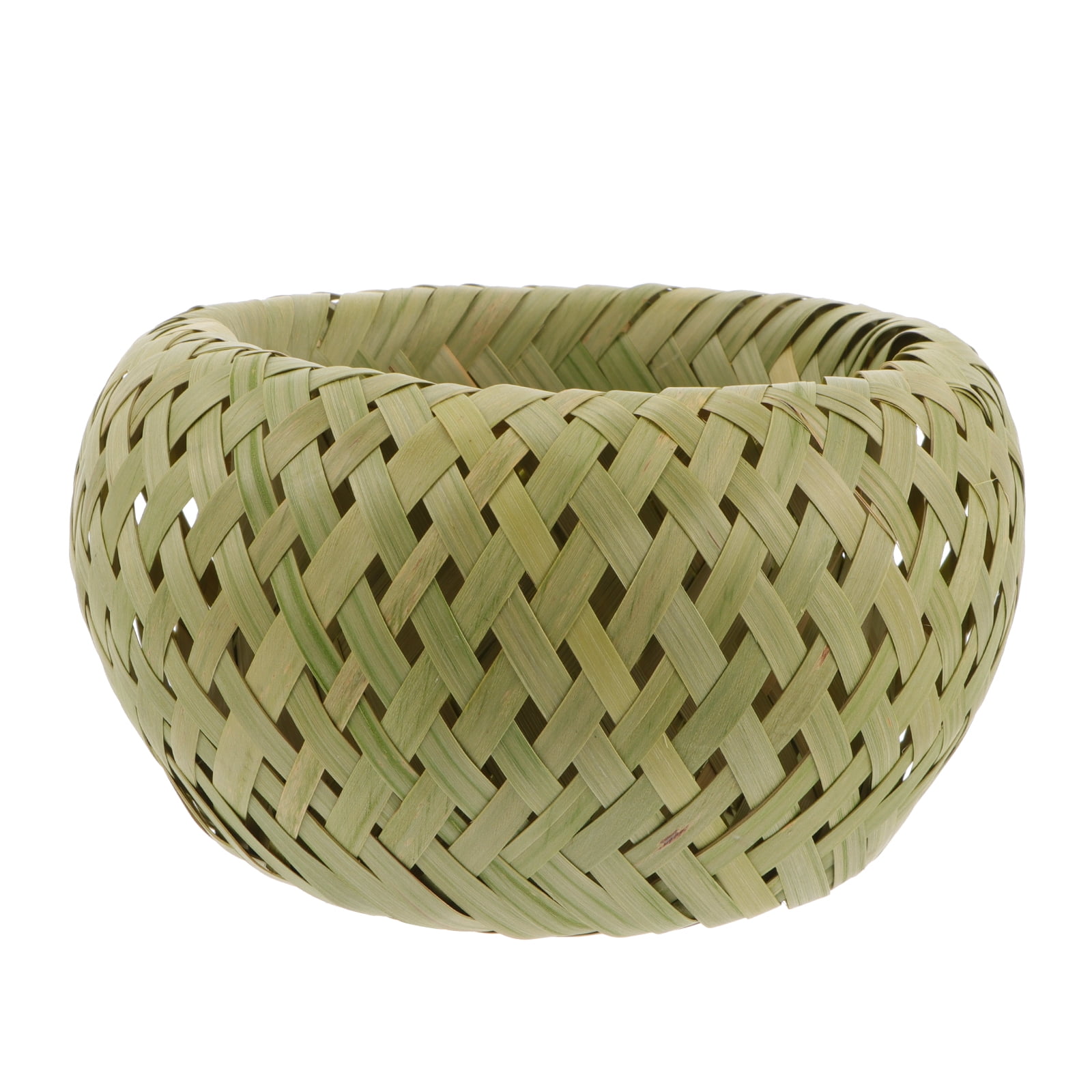 Raindrops Small Green Round Basket Baskets Bamboo Fruit Chic Practical ...