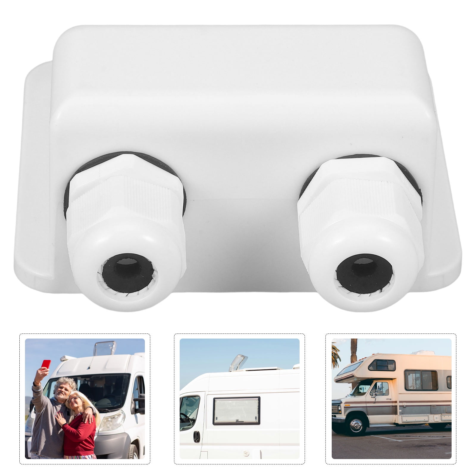 Raindrops Solar Cable Entry Gland Roof Wire Connector Box Dual Hole ...