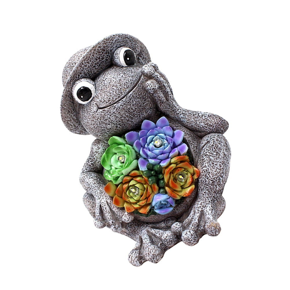 Raindrops Solar Lamp Frog Pendulum Garden Statue Ornament Outdoor ...