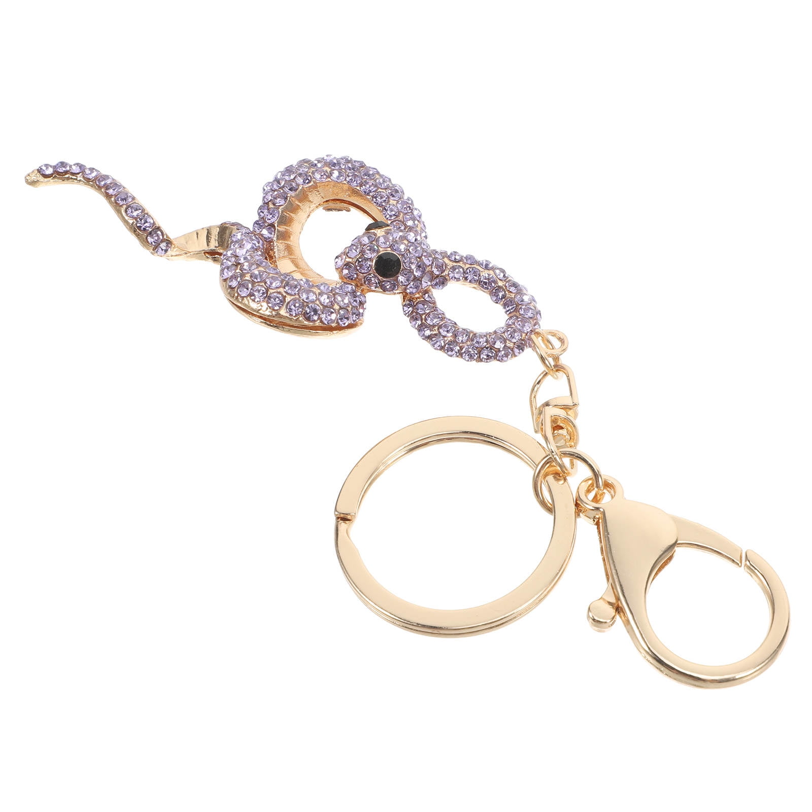 Raindrops Sparkling Purple Metal Snake Keychain with Vibrant Colors for ...