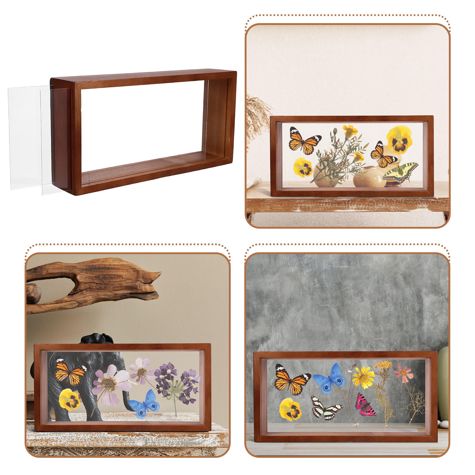 Raindrops Specimen Frame Shadowbox Boxes Flowers Display Case Dried Leaves - Walmart.com